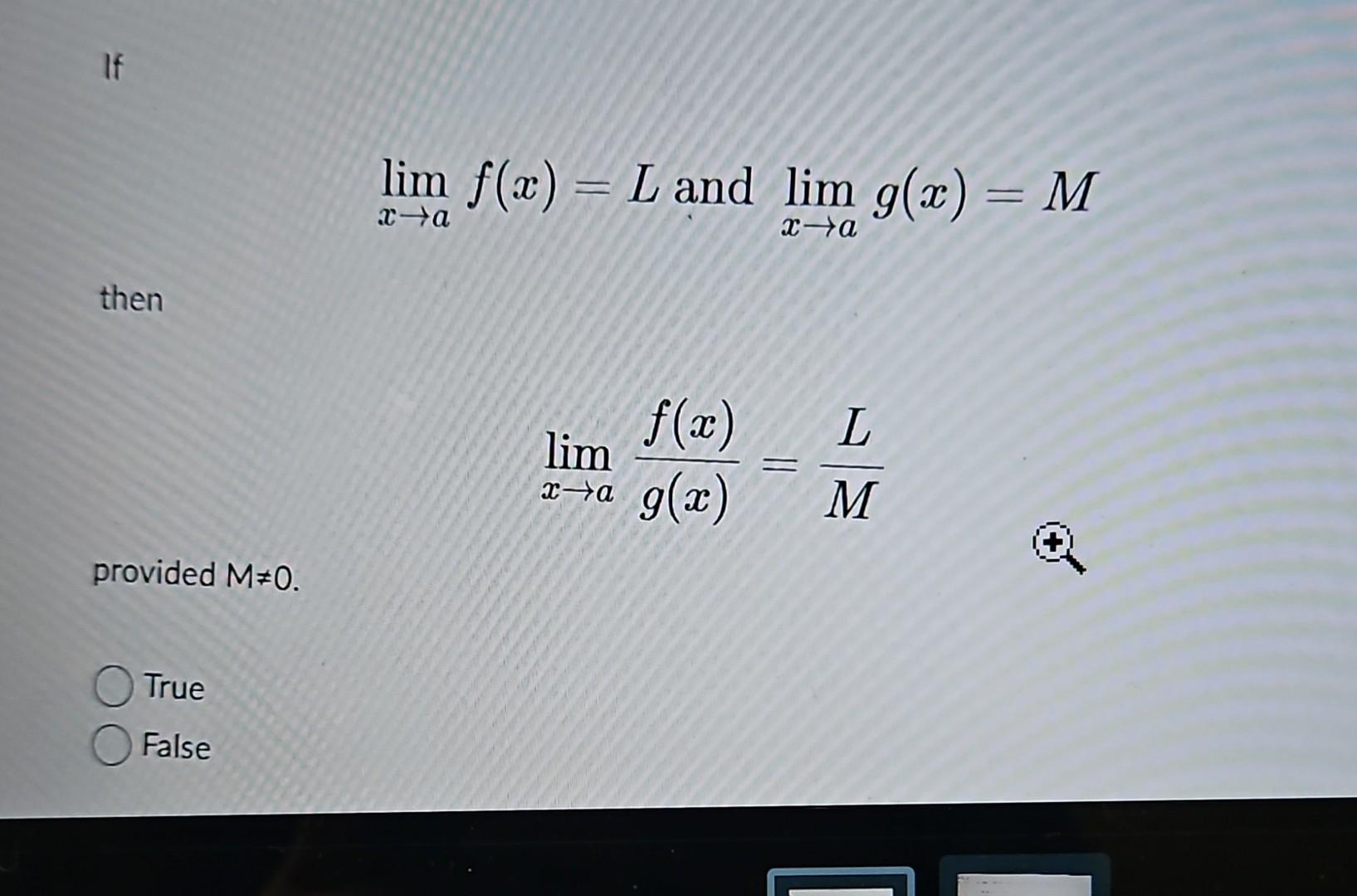Solved limx→af(x)=L and limx→ag(x)=M then limx→ag(x)f(x)=ML | Chegg.com