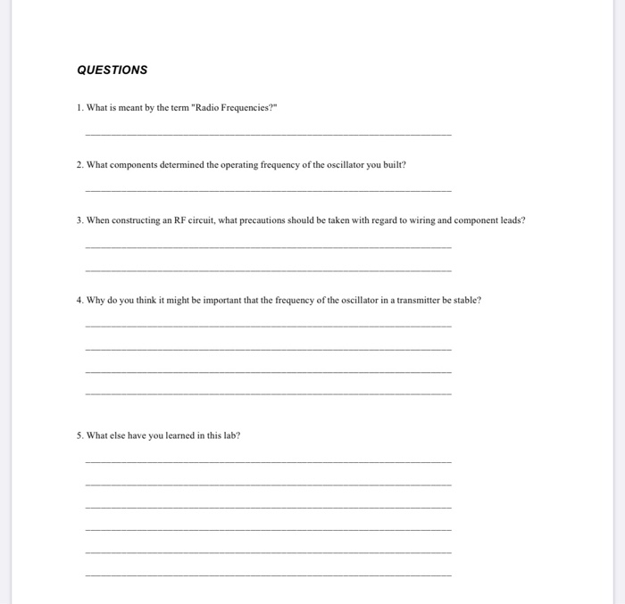 Solved QUESTIONS 1. What is meant by the term "Radio | Chegg.com