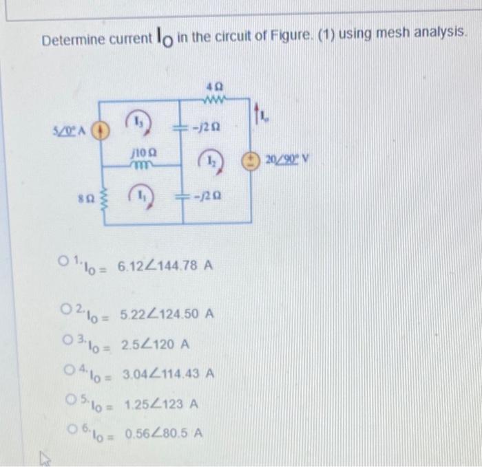 Solved Determine current IO in the circuit of Figure. (1) | Chegg.com