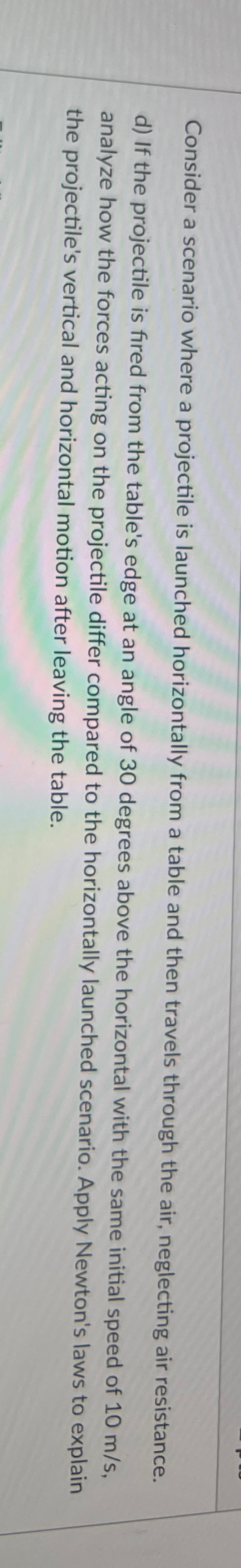 Solved Consider a scenario where a projectile is launched | Chegg.com