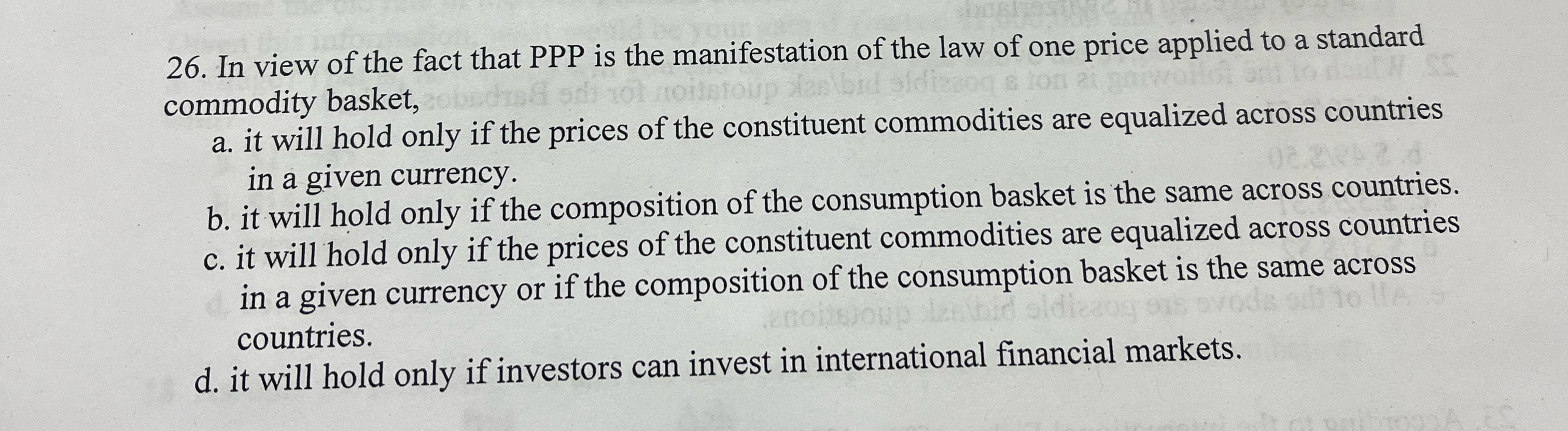Solved In view of the fact that PPP is the manifestation of | Chegg.com