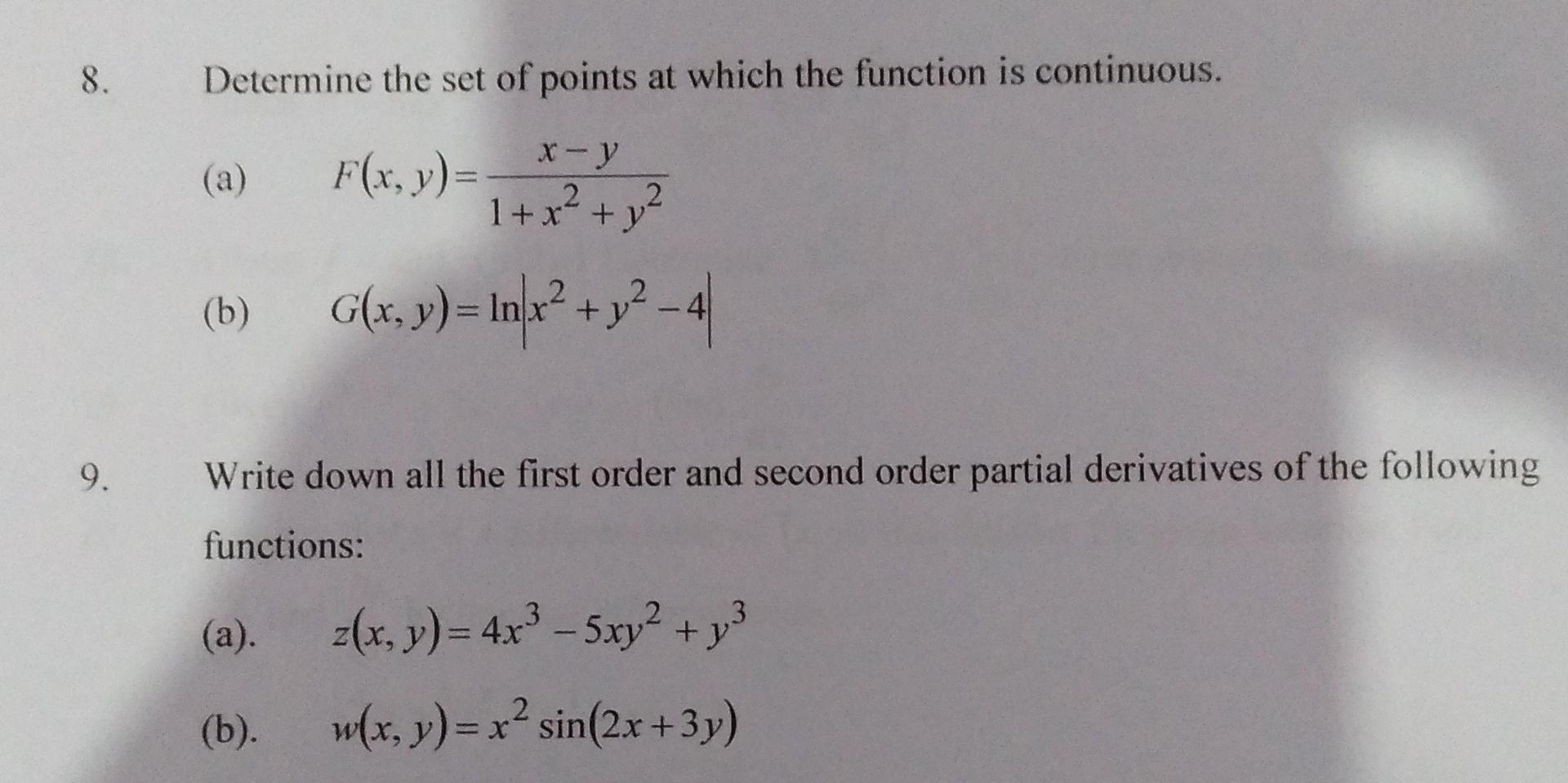 Solved 8. Determine the set of points at which the function | Chegg.com