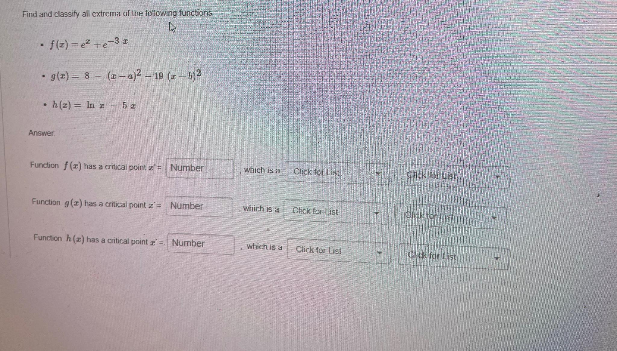 Solved Find and classify all extrema of the following | Chegg.com