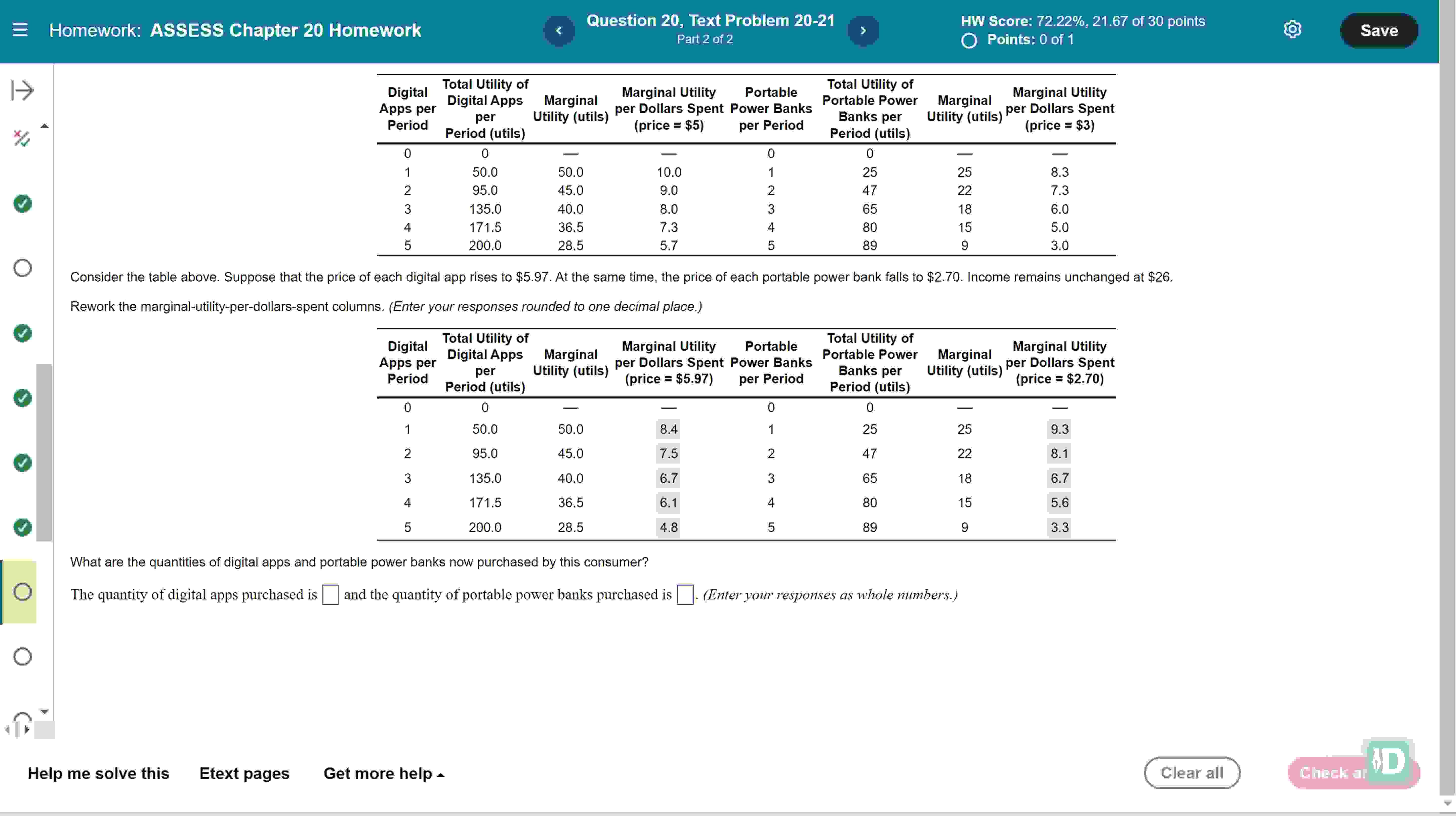 Solved What are the quantities of digital apps and portable | Chegg.com