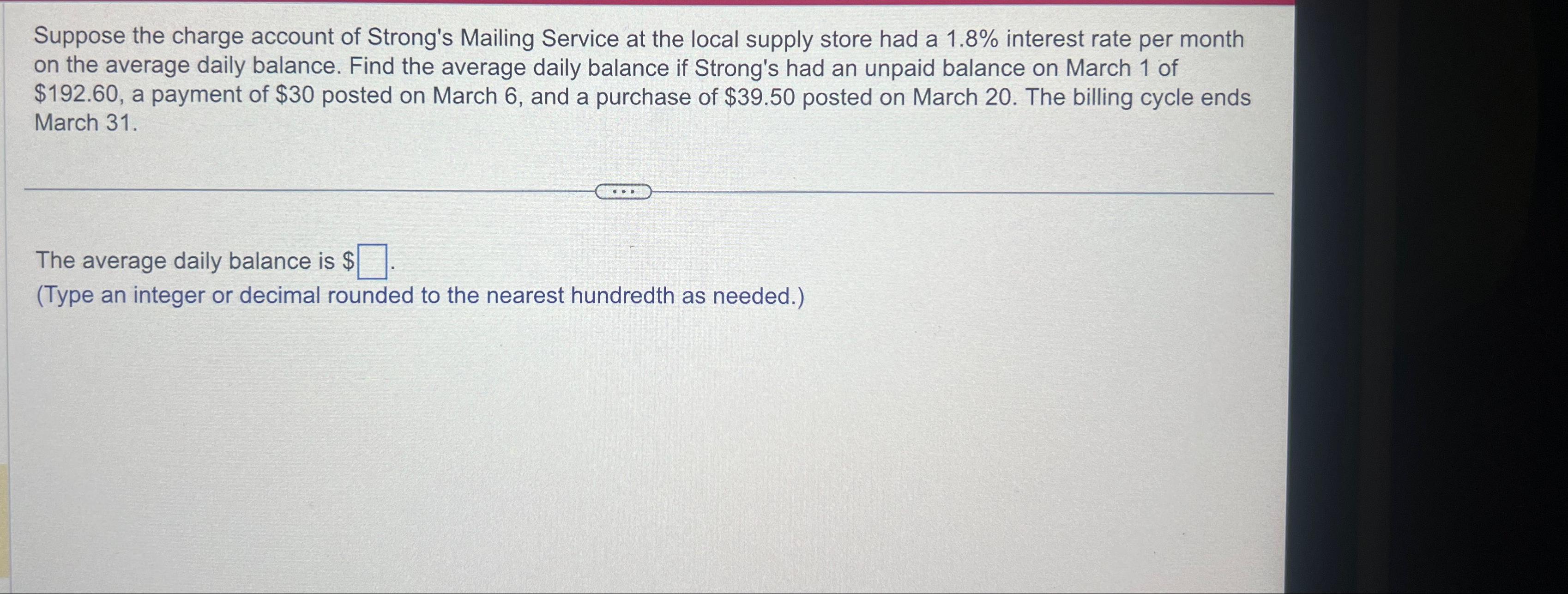 Solved Suppose the charge account of Strong's Mailing | Chegg.com