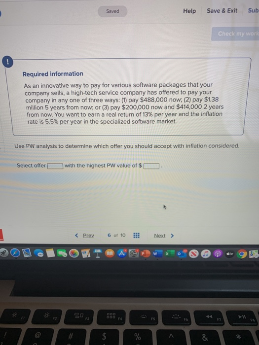 Solved Saved Help Save & Exit Sub Check my work Required | Chegg.com