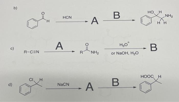 Solved b) HCN Δ c) NaCN | Chegg.com