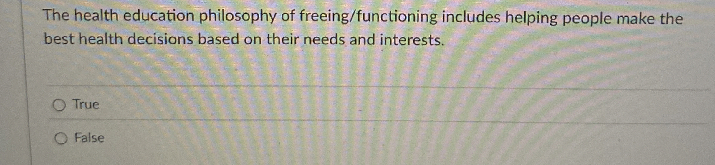 Solved The health education philosophy of | Chegg.com