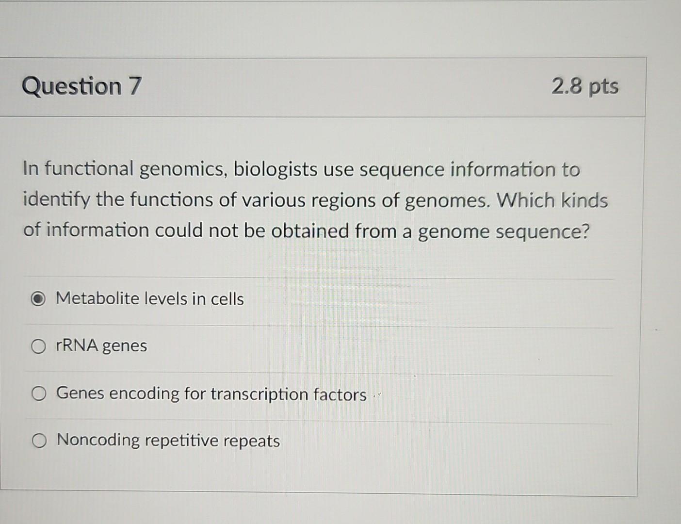 Solved In functional genomics, biologists use sequence | Chegg.com