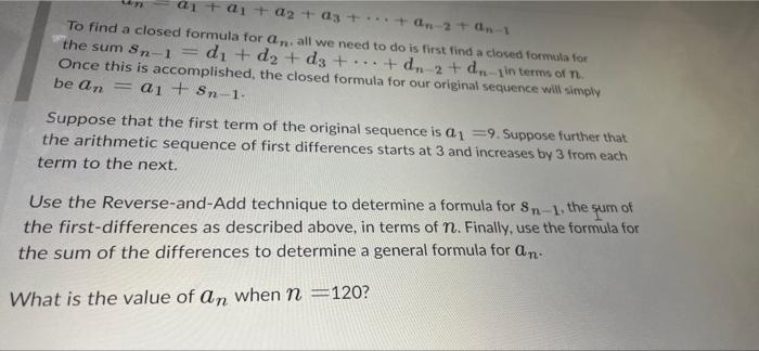 Solved Suppose that a sequence {an}n≥1 has constant | Chegg.com