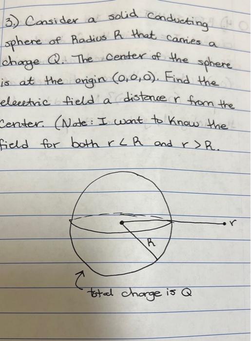 3.) Consider a solid conducting sphere of Radius R | Chegg.com