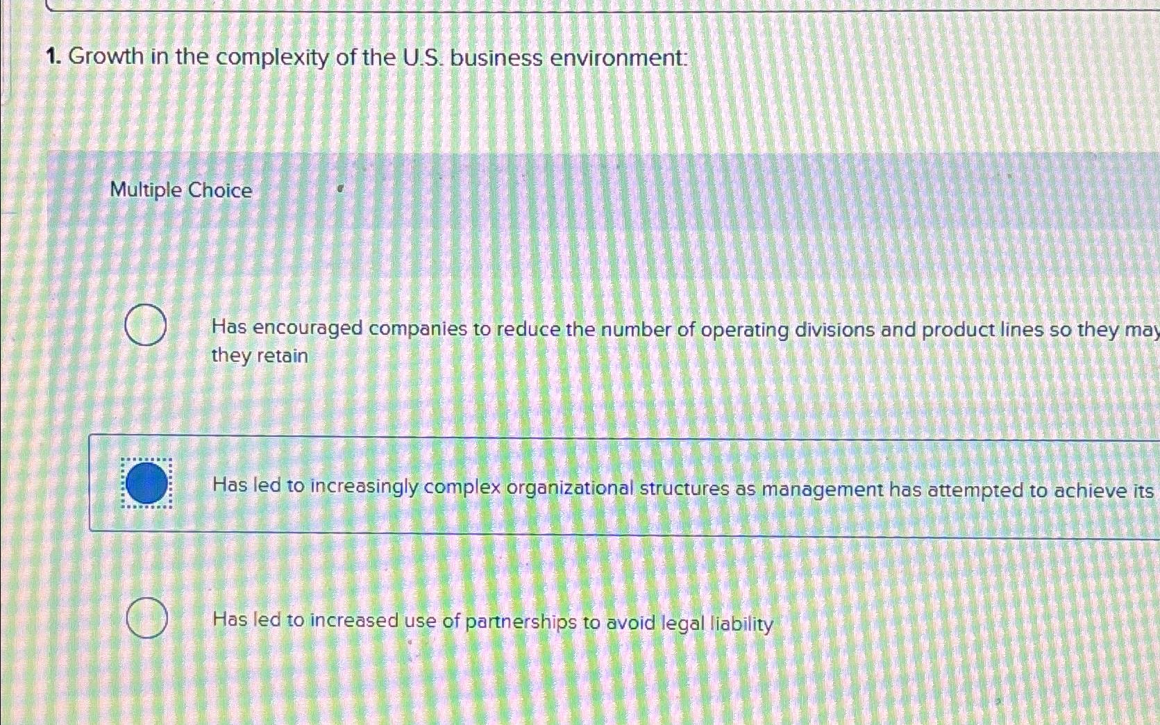 Solved Growth in the complexity of the U.S. ﻿business | Chegg.com