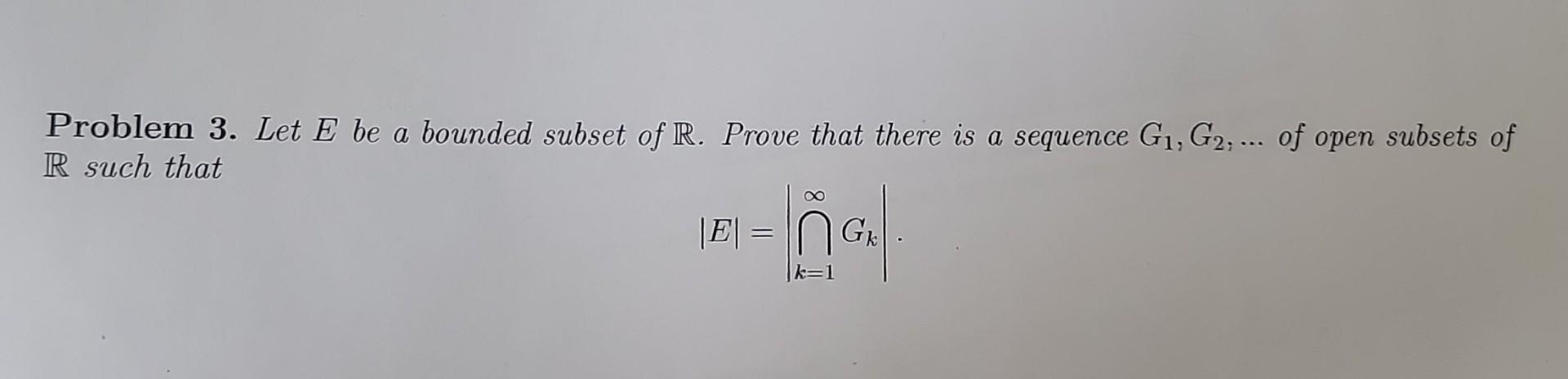 Solved Problem 3. Let E be a bounded subset of R. Prove that | Chegg.com