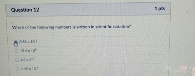 Solved Question 121 ﻿ptsWhich of the following numbers is | Chegg.com