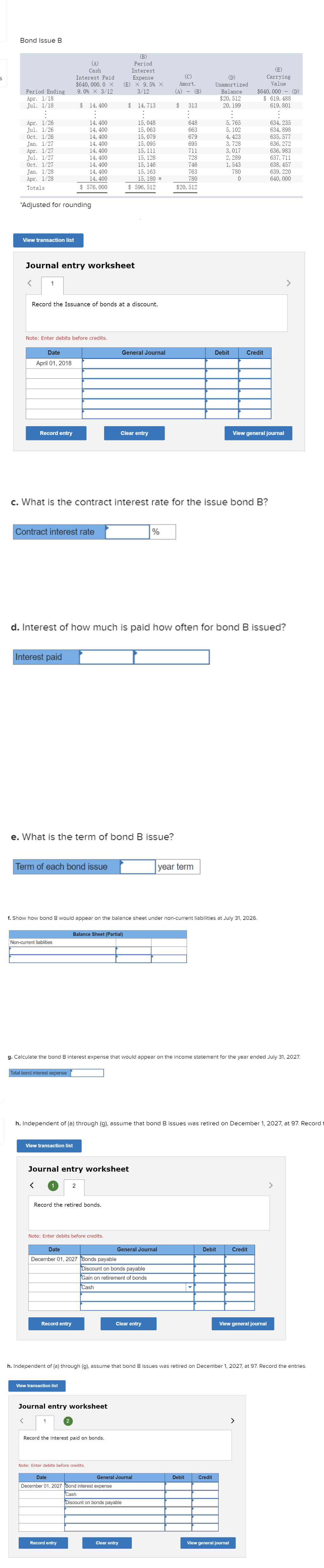 Solved Bond IssueView transaction listJournal entry | Chegg.com
