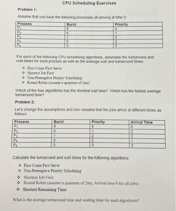 Solved Problem 1: Assume that you have the following | Chegg.com