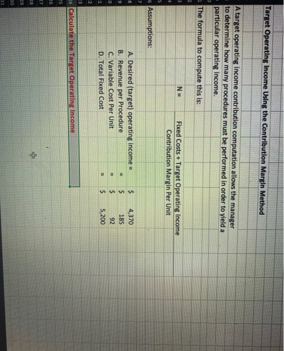 Solved Target Operating Income Using the Contribution Margin | Chegg.com