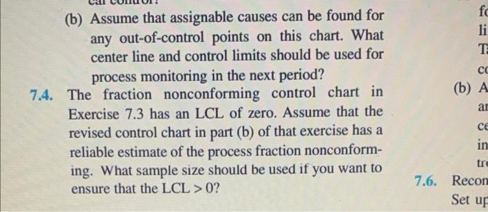 (b) Assume that assignable causes can be found for | Chegg.com