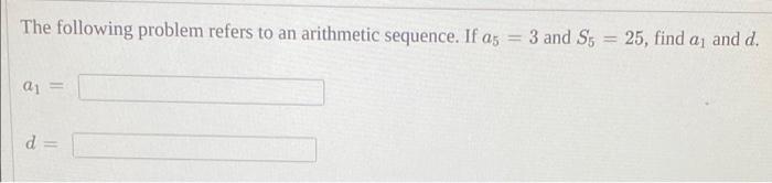 Solved Determine if the following sequence is an arithmetic | Chegg.com