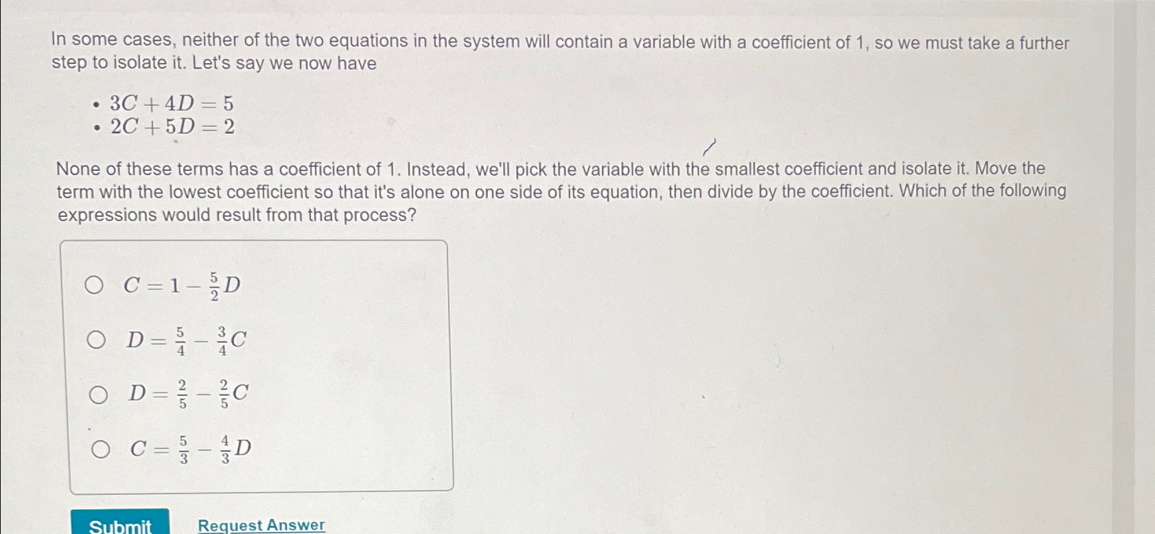 Solved In some cases, neither of the two equations in the | Chegg.com