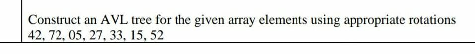 Solved Construct an AVL tree for the given array elements | Chegg.com