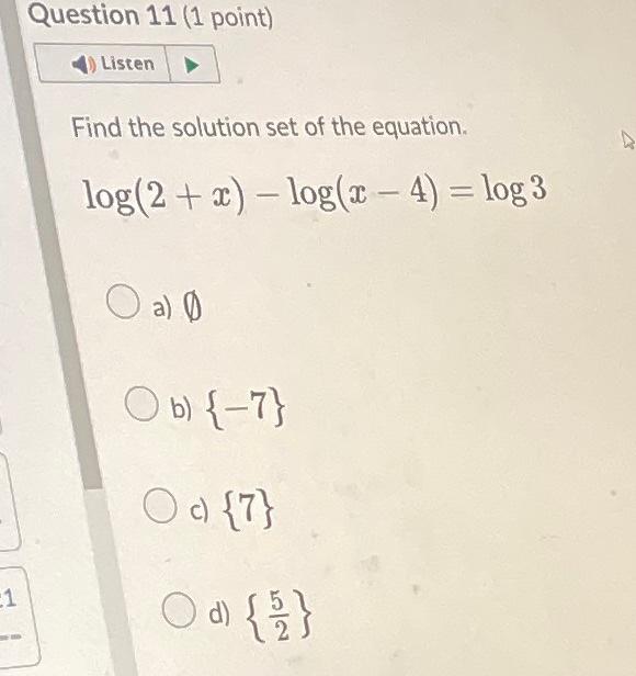 Solved Find the solution set of the equation. | Chegg.com