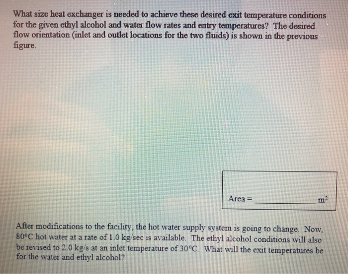 Solved Water 95°C 70°C A shell-and-tube heat exchanger will | Chegg.com