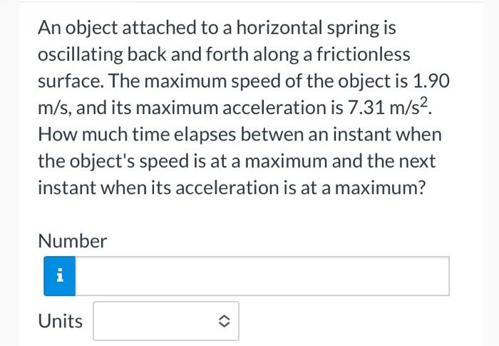 Solved An object attached to a horizontal spring is | Chegg.com