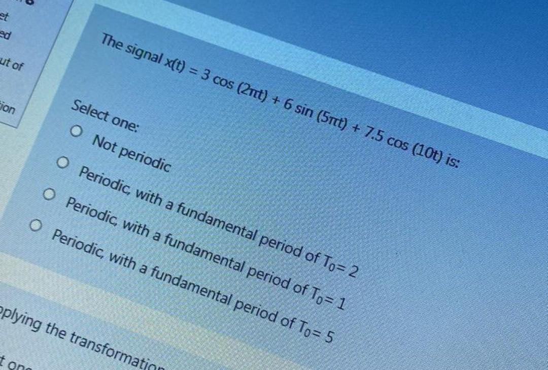 Solved st The signal x(t) = 3 cos (2nt) + 6 sin (5ttt) + 7.5 | Chegg.com
