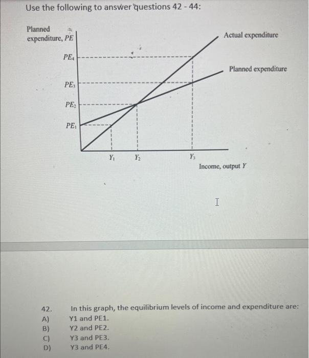 Solved Use the following to answer questions 42 - 44 : 42. | Chegg.com