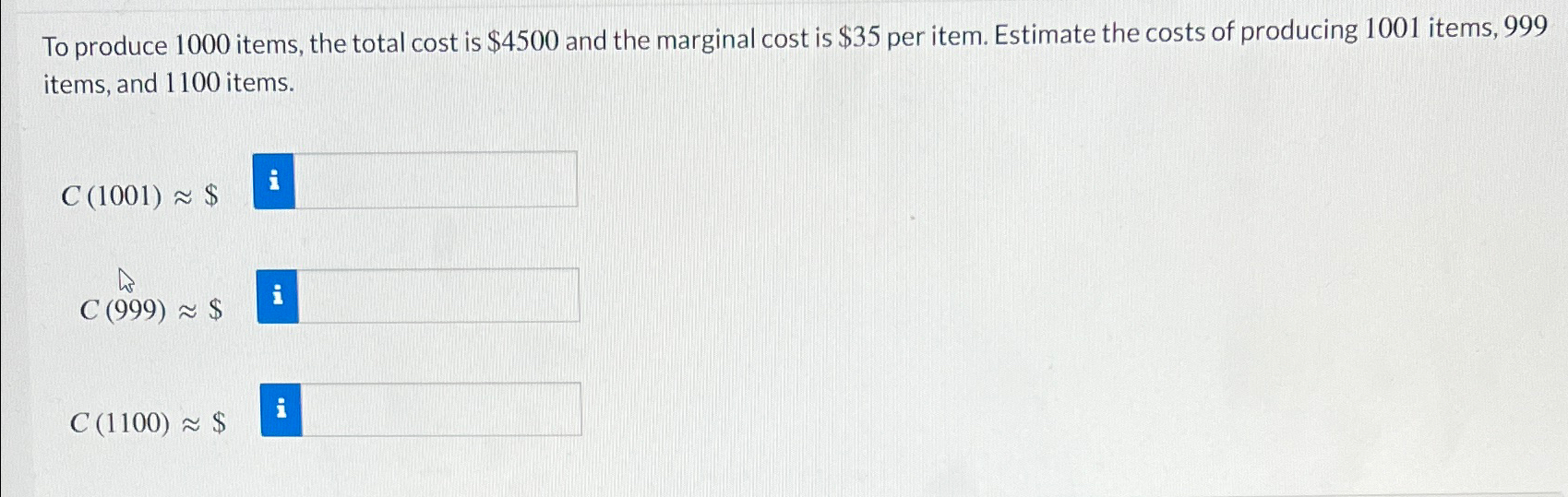 Solved To produce 1000 ﻿items, the total cost is $4500 ﻿and | Chegg.com