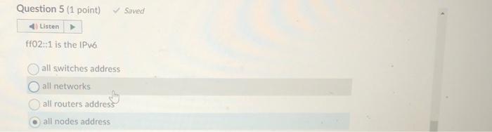 Solved ff 02:2 is the IPv6 all networks fory all routers | Chegg.com