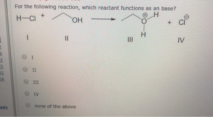Solved For the following reaction, which reactant functions | Chegg.com
