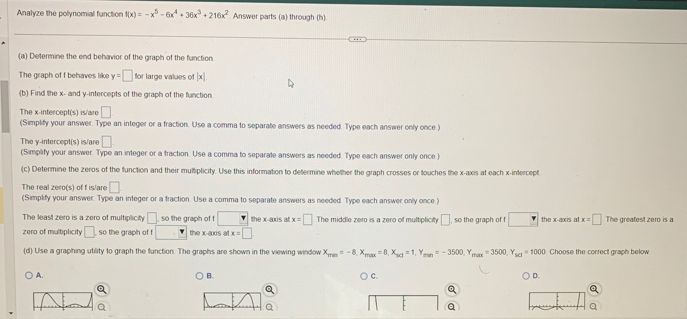 Solved Analyze the polynomial function | Chegg.com