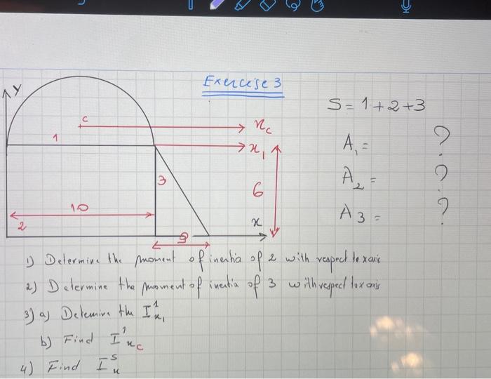 Solved S=1+2+3A1=A2=A3= 1) Determine the moment of inentia | Chegg.com