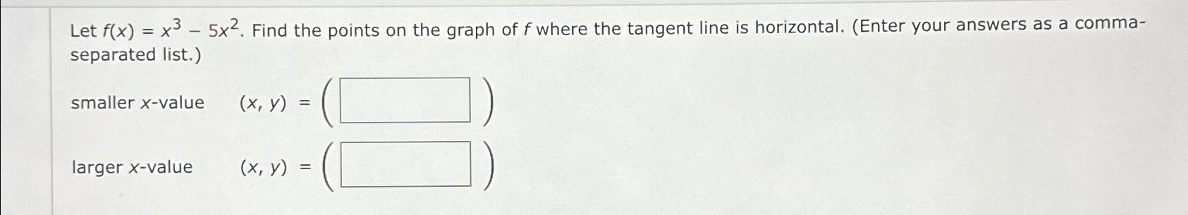 Solved Let f(x)=x3-5x2. ﻿Find the points on the graph of f | Chegg.com