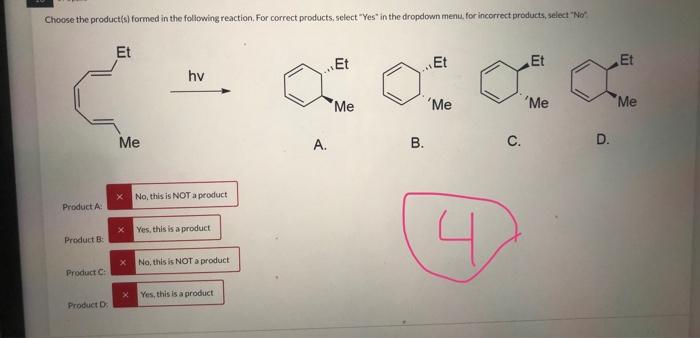 Solved Choose the product(s) formed in the following | Chegg.com