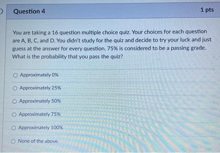 Solved Question 3 You are taking a 16 question multiple | Chegg.com