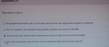 Solved The shell in Unix isthe poogram that reads user's | Chegg.com