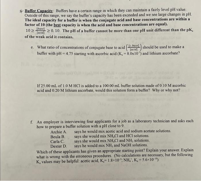 Solved Buffer Capacity: Buffers have a certain range in | Chegg.com