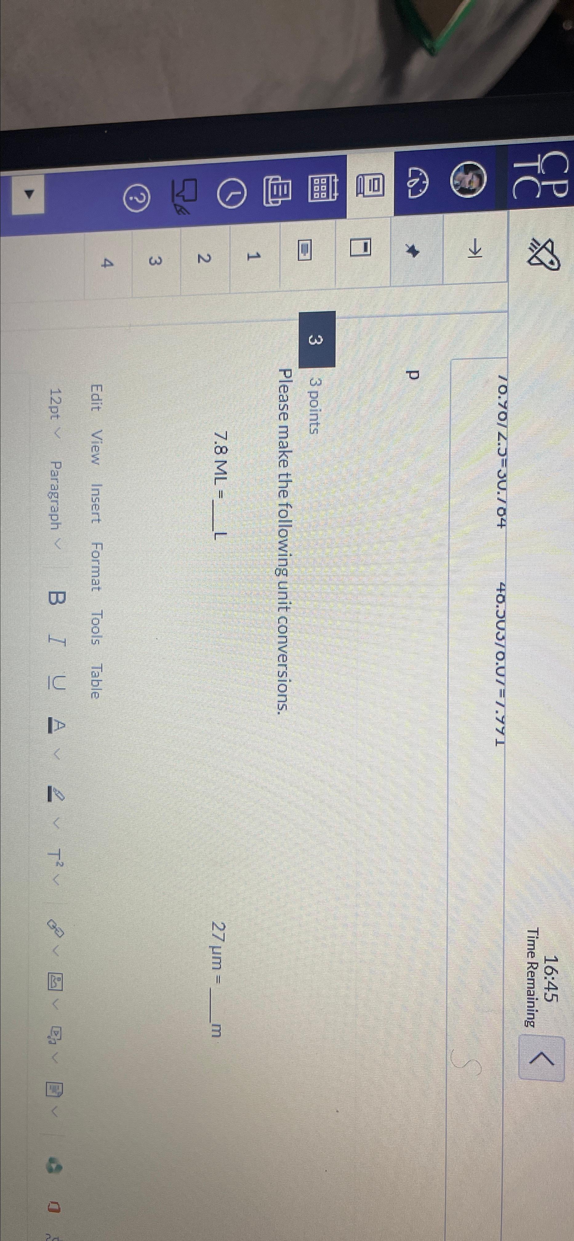 Solved 16:45Time Remainingp33 ﻿pointsPlease make the | Chegg.com