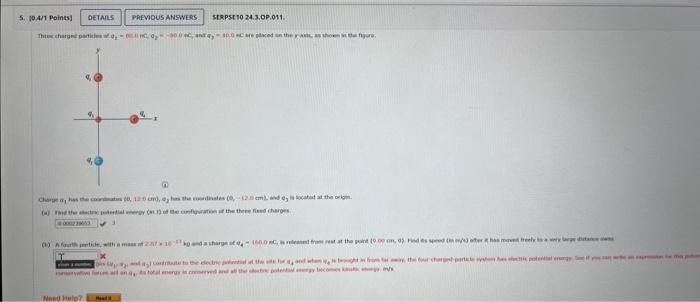 Solved x4 xThree chanved pertides of q1=00.0nC,q2=−60.0nC, | Chegg.com