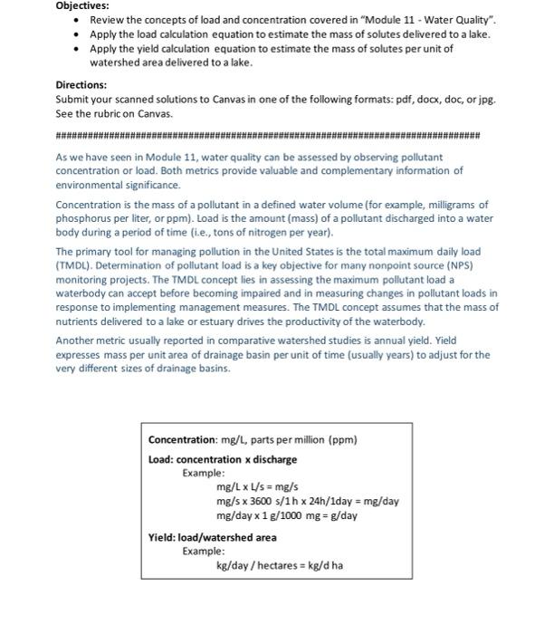 Solved Objectives: - Review the concepts of load and | Chegg.com