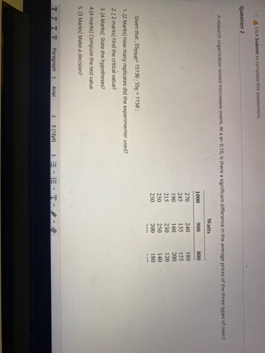Solved Click Submit to complete this assessment. Question 2 | Chegg.com