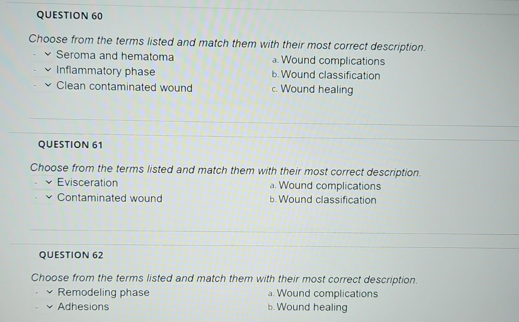 Solved Choose from the terms listed and match them with | Chegg.com
