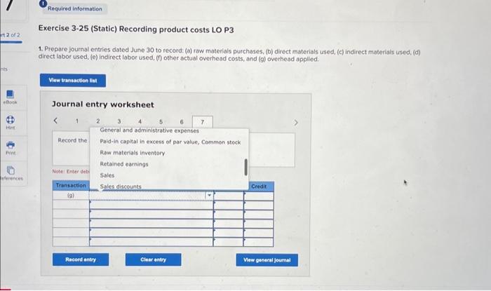 Solved Exercise 3-25 (Static) Recording product costs LO P3 | Chegg.com