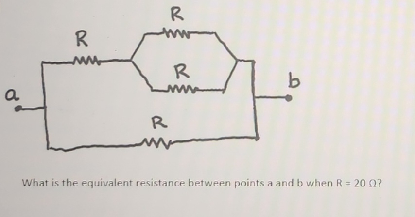 Solved What is the equivalent resistance between points a | Chegg.com