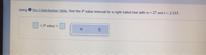 Solved Using The Distribution Table, find the P-value | Chegg.com