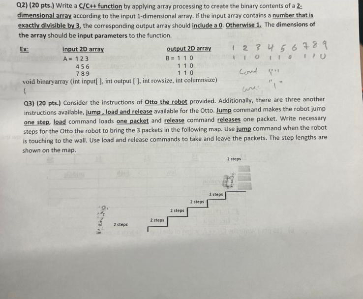 Solved Q2) (20 ﻿pts.) ﻿Write a C/C++ ﻿function by applying | Chegg.com