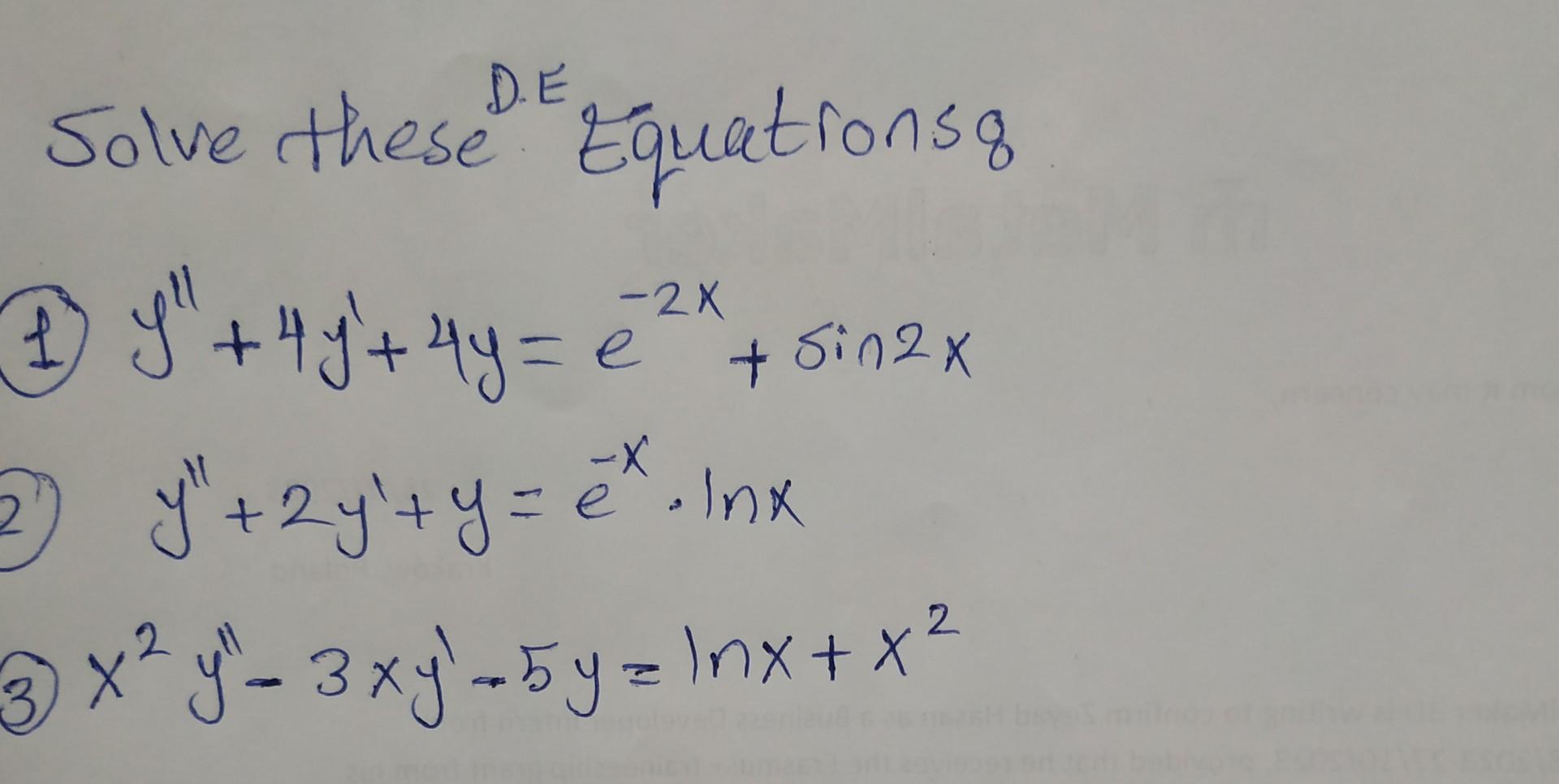 Solved Solve these Equations 8 1) | Chegg.com